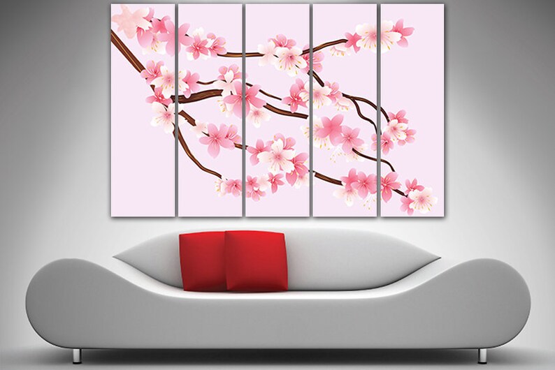 Sakura Canvas Flower Wall Decor Cherry Blossom Art Floral - Etsy