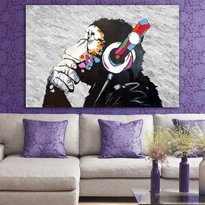 Monkey Canvas Set Gallery Canvas Art Artist Wall Print Street Art Photo ...