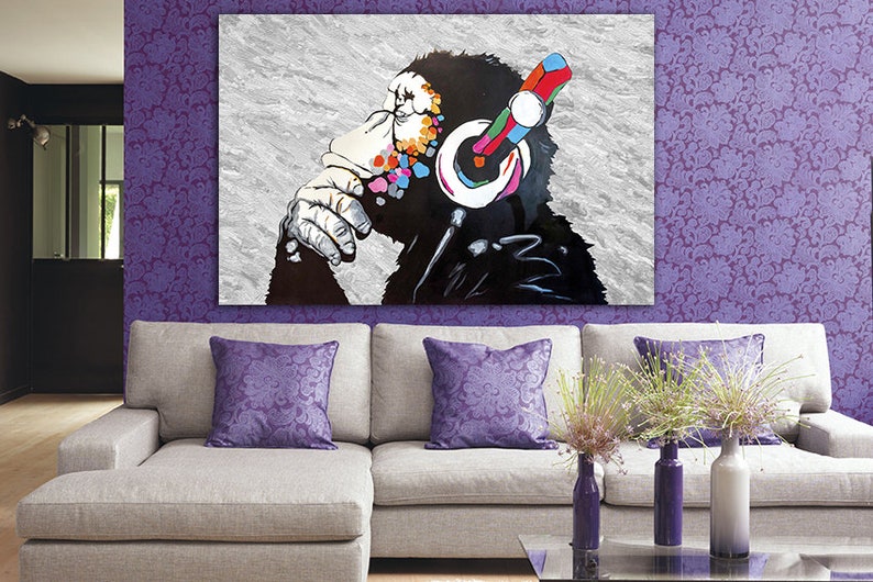 Monkey Canvas Set Gallery Canvas Art Artist Wall Print Street - Etsy