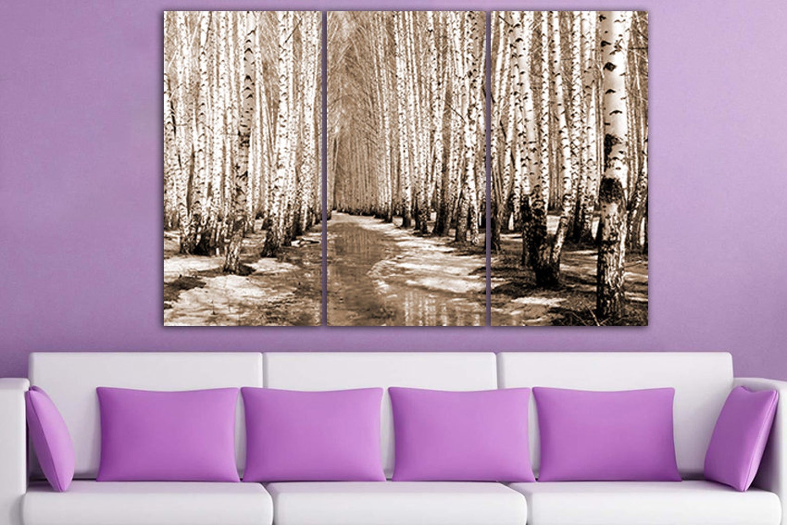 Birch Forest Birch Forest Art Birch Canvas Trees Canvas Art - Etsy