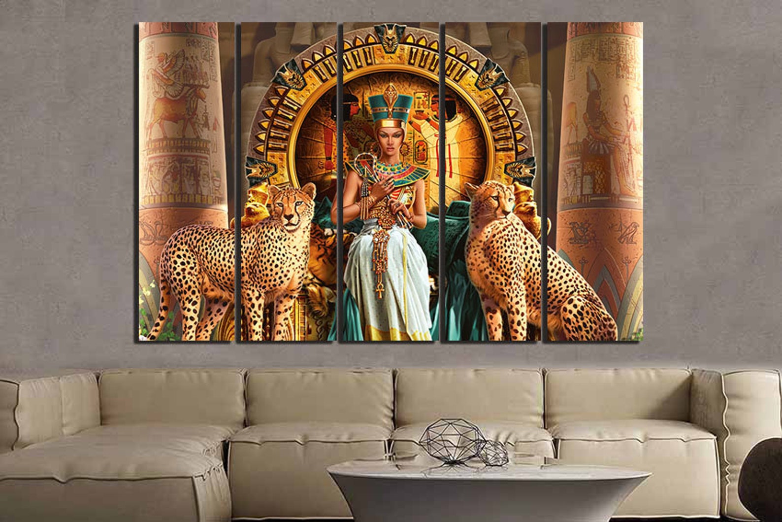 Cleopatra Art Egypt Canvas Architecture Décor Home Wall Print - Etsy