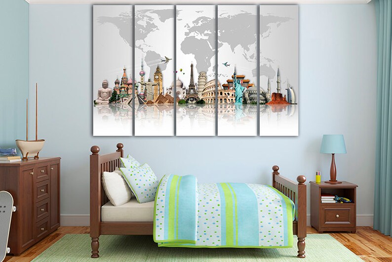 World Map Canvas Push Pin World Map World Map Canvas Set Map - Etsy