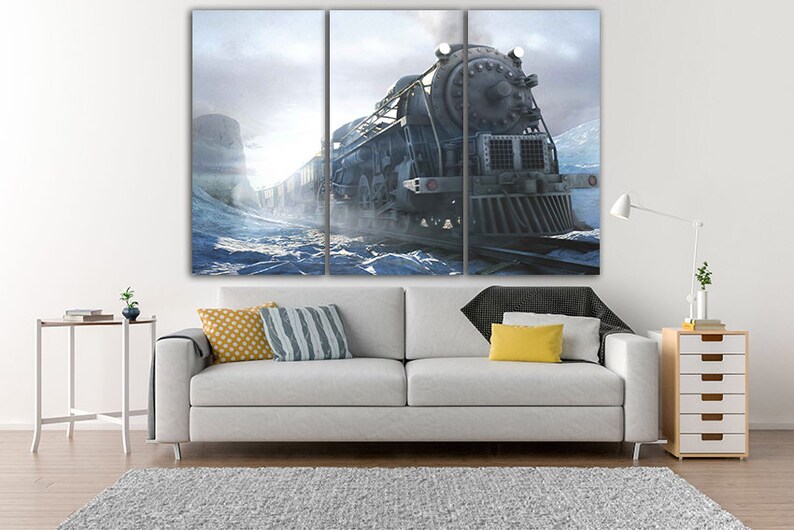 Multi Panel Wall Art Train Canvas Train Wall Decor Mechanism - Etsy