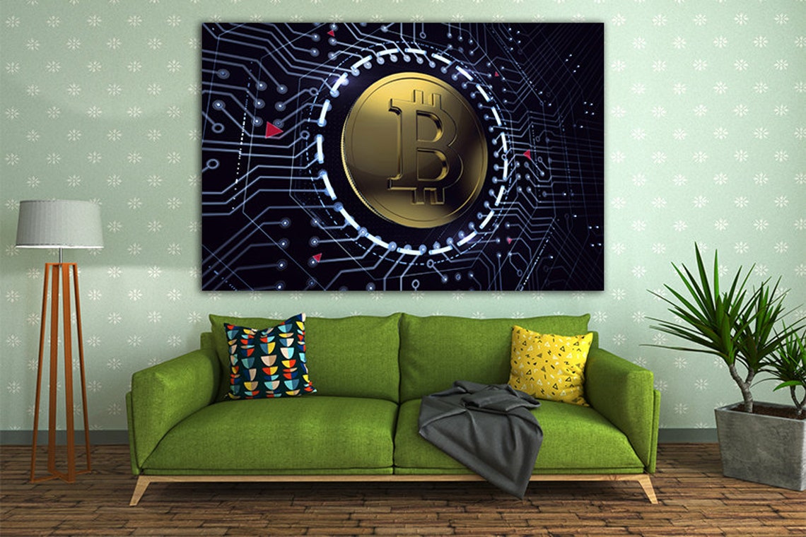 Bitcoin print Bitcoin canvas Finance art Cryptocurrency | Etsy