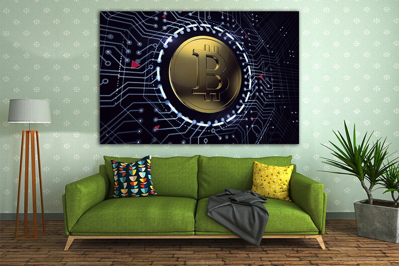 Bitcoin Print Bitcoin Canvas Finance Art Cryptocurrency - Etsy