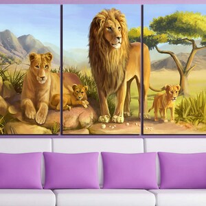 Lion Canvas Lion Print Lion Wall Art Nursery Decor Kid Wall Decor Child ...
