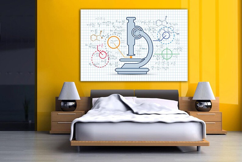 Microscope Canvas Science Wall Decor Biology Print Microscope - Etsy