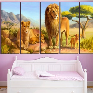 Lion Canvas Lion Print Lion Wall Art Nursery Decor Kid Wall Decor Child ...
