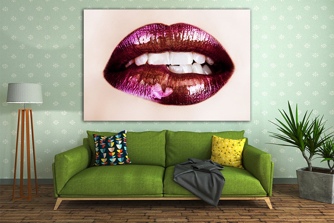 Lips Canvas Large Canvas Set Lips Wall Decor Lips Print Red | Etsy