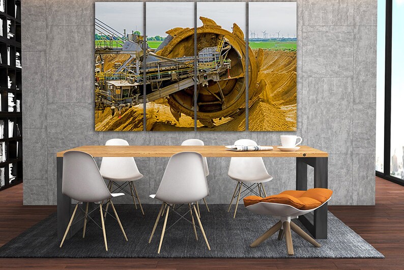 Panel Canvas Equipment Print Bucket Wheel Excavator Canvas | Etsy