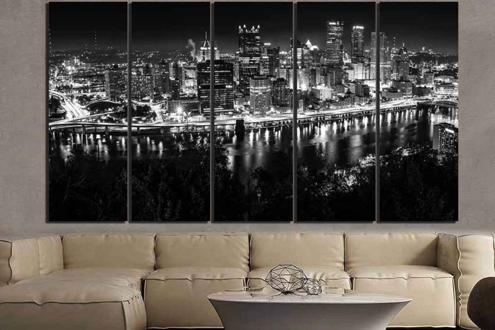 Pittsburgh canvas Pittsburgh print City wall art Pittsburgh | Etsy