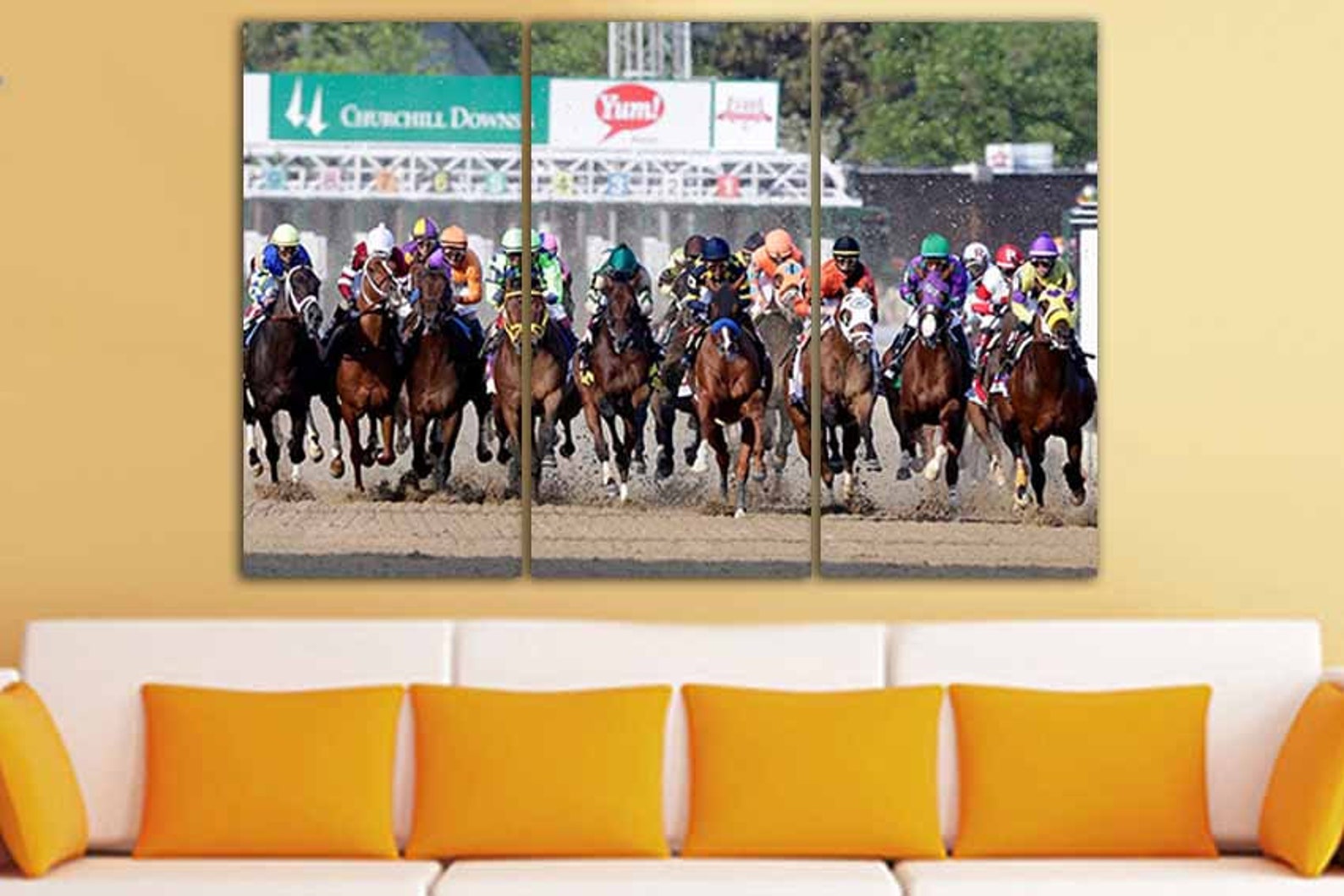 Horse Racing Large Canvas Set Sport Décor Equestrian Wall Art - Etsy