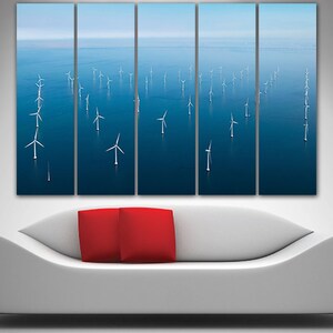 Panel Wall Art Wind Turbine Engine Canvas Wind Turbine Decor Mechanism ...