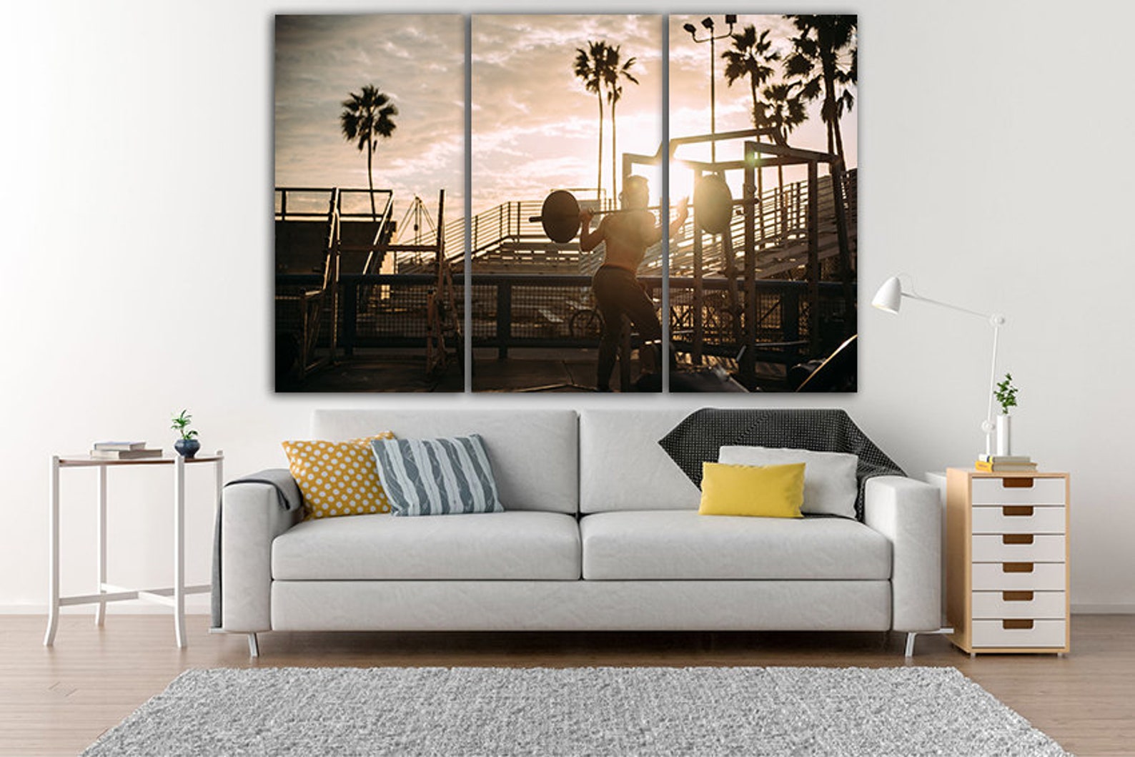 Barbell Print on Canvas Crossfit Wall Art Sport Décor Barbell - Etsy