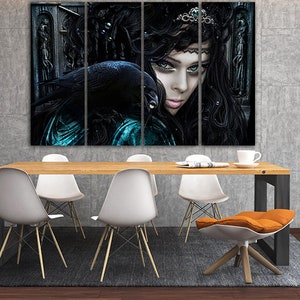 Vampire Print Vampire Canvas Gothic Vampire Gothic Art Print Black ...