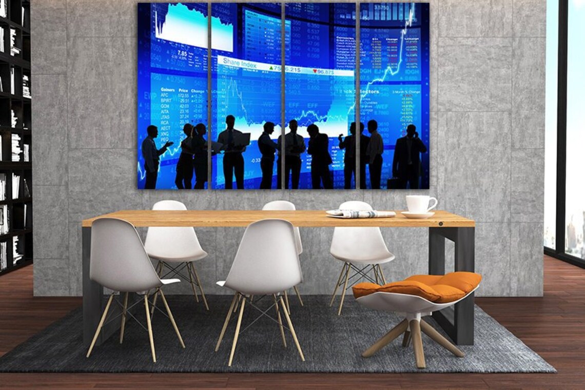 Stock exchange Investment décor Money canvas Stock market | Etsy