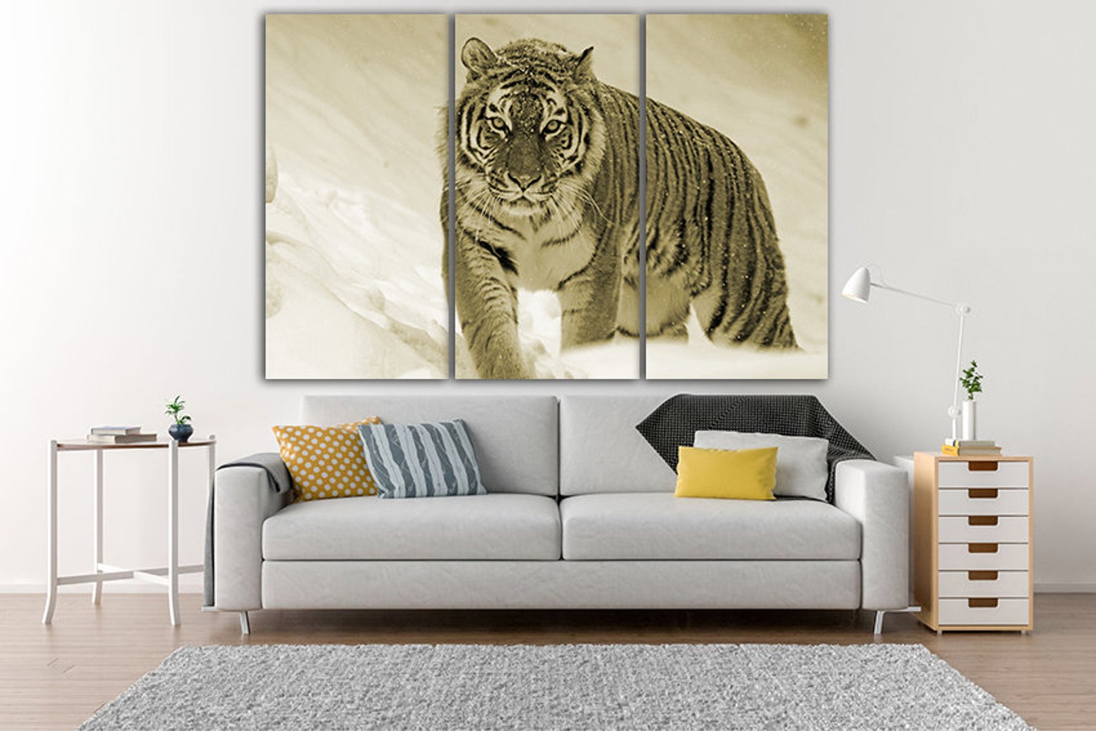 Tiger Canvas Tiger Wall Art Tiger Print Animal Decor Tiger - Etsy