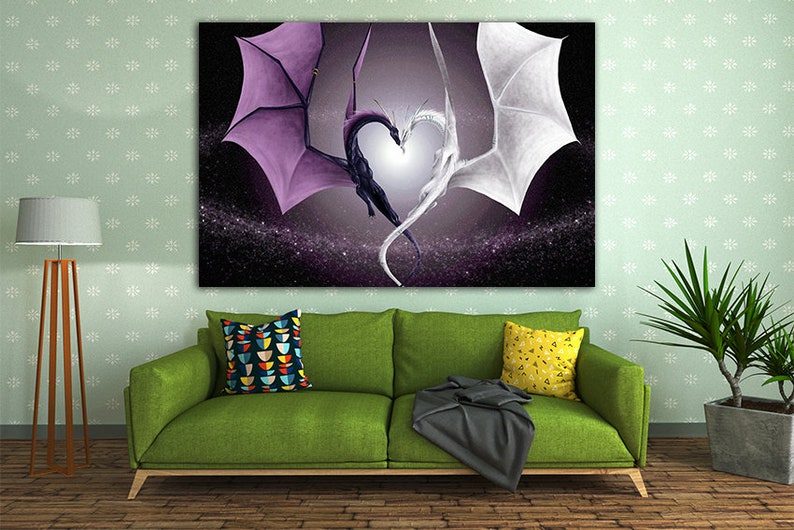 Dragon Print Wall Art Canvas Dragon Poster Dragon Artwork - Etsy