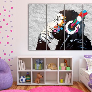 Monkey Canvas Set Gallery Canvas Art Artist Wall Print Street Art Photo ...