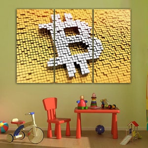 Bitcoin Print Bitcoin Canvas Finance Art Cryptocurrency Bitcoin Wall ...