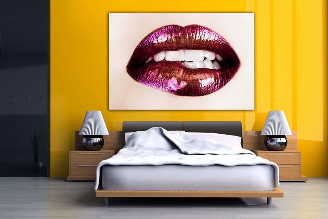 Lips Canvas Large Canvas Set Lips Wall Decor Lips Print Red | Etsy