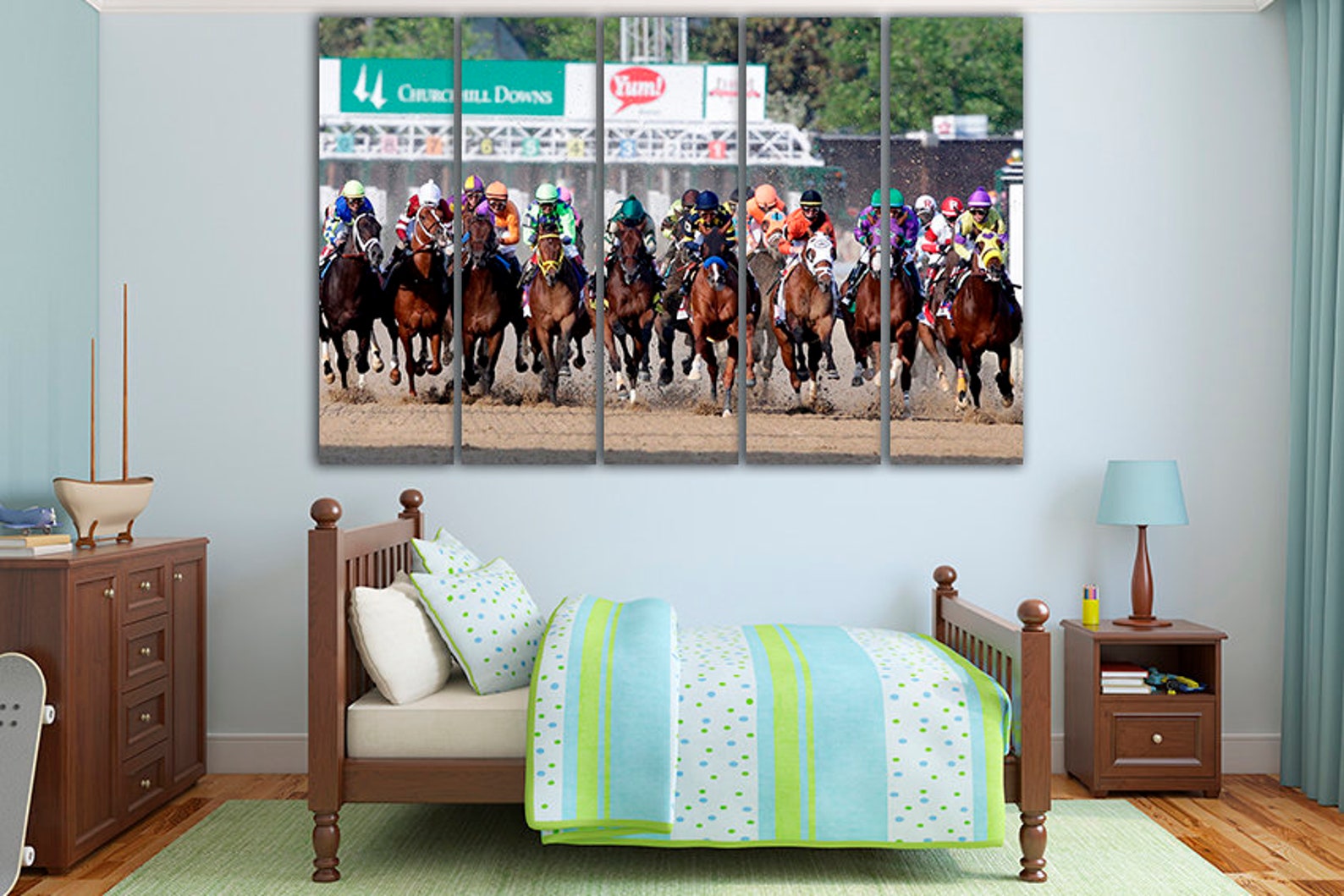 Horse Racing Large Canvas Set Sport Décor Equestrian Wall Art - Etsy