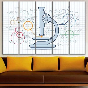 Microscope Canvas Science Wall Decor Biology Print Microscope Art Virus ...