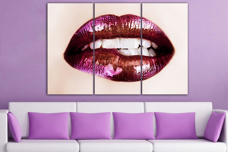 Lips Canvas Large Canvas Set Lips Wall Decor Lips Print Red - Etsy
