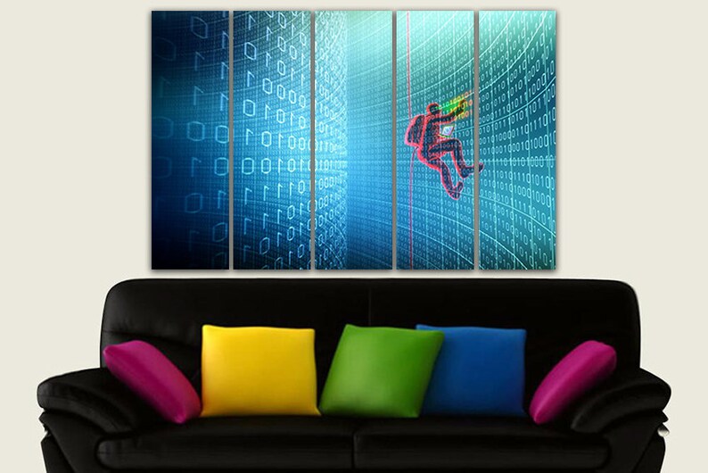Hacking Internet Art Print on Canvas Matrix Code Matrix Print - Etsy