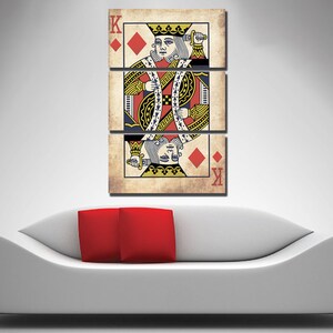 King Canvas Playing Card Print King Wall Décor Game Room Décor Casino ...