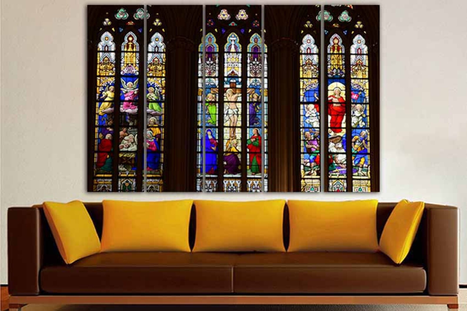 Chartres Religious Print Cathedral Canvas Stained Glass Art - Etsy