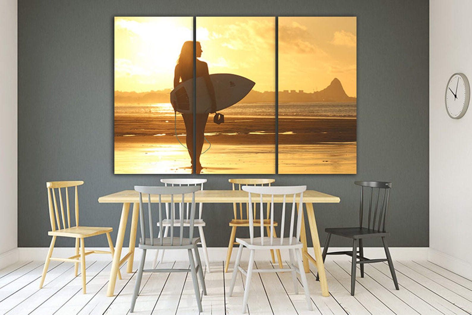 Surfer Girl Surfing Canvas Surfboard Print Surfing Décor Beach | Etsy