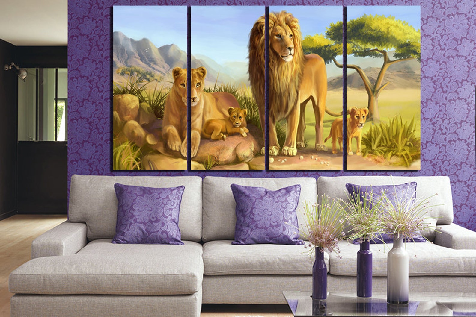 Lion Canvas Lion Print Lion Wall Art Nursery Decor Kid Wall - Etsy