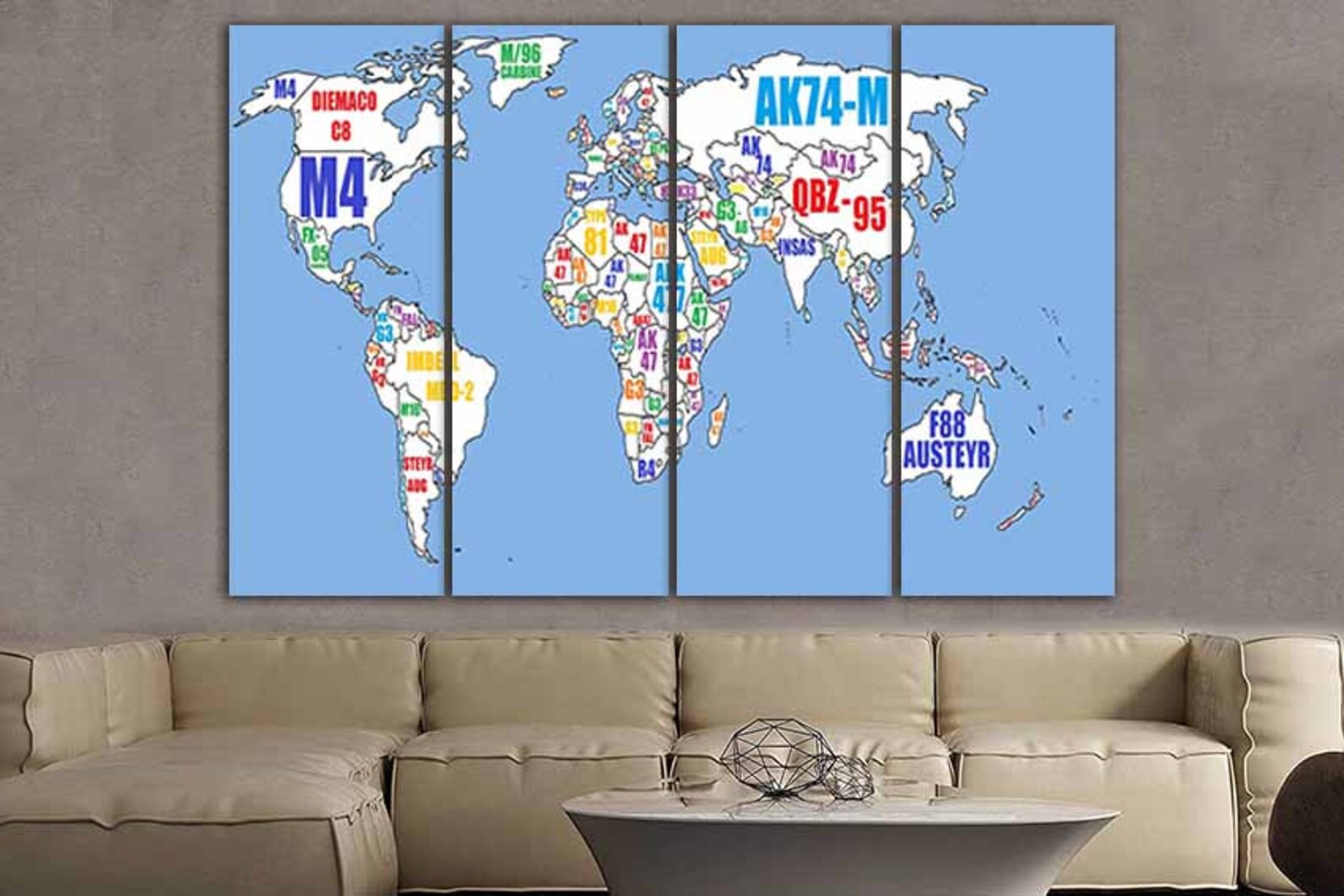 World Map Canvas Military Map Army Décor Military Map Print - Etsy