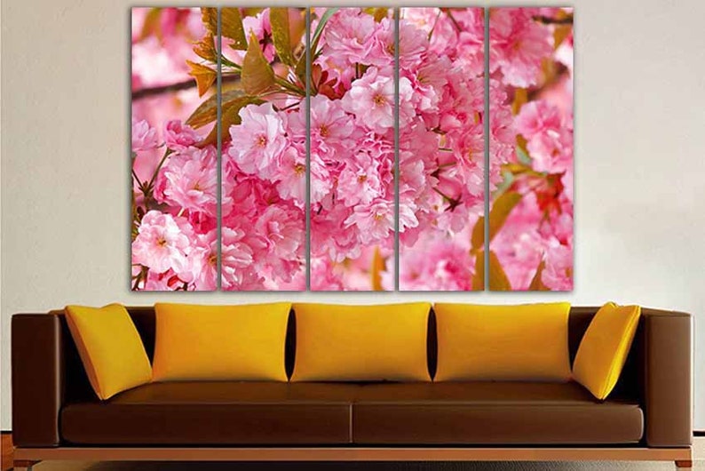 Sakura Canvas Floral Wall Art Cherry Blossom Botanical Decor - Etsy