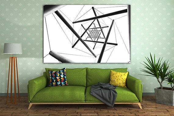 Trapezoid Art Canvas Geometric Line Minimalist Print Boho - Etsy