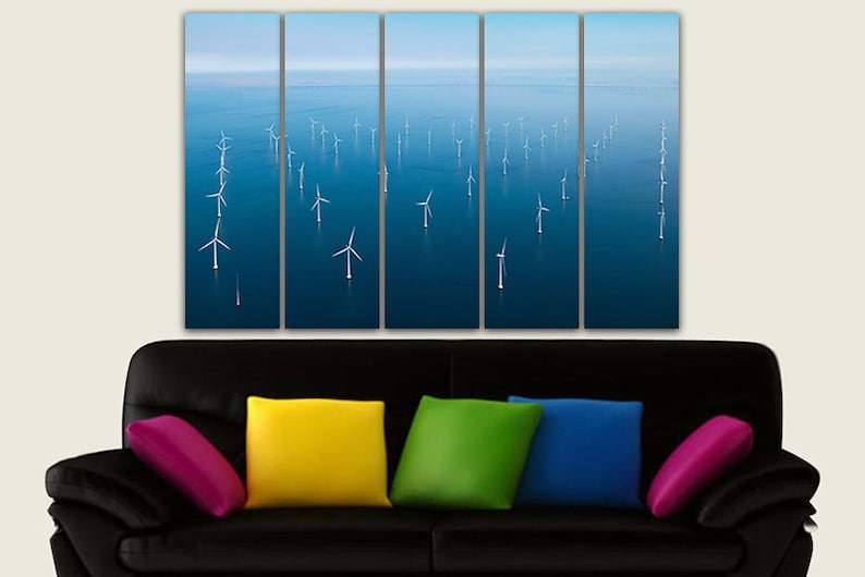 Panel Wall Art Wind Turbine Engine Canvas Wind Turbine Decor | Etsy