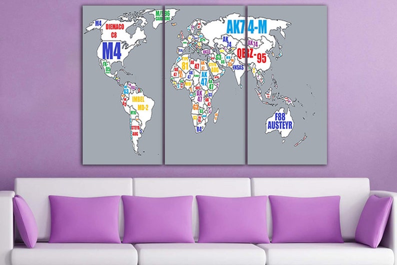 World Map Canvas Military Map Army Décor Military Map Print - Etsy