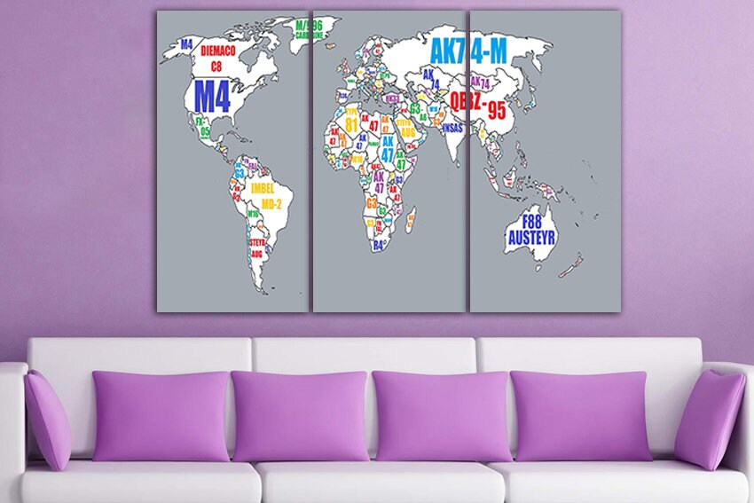 World Map Canvas Military Map Army Décor Military Map Print - Etsy