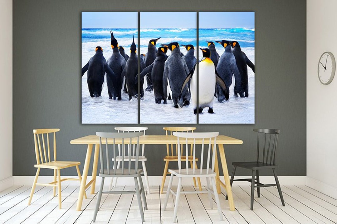 Penguins Art Animal Decor Penguin Print Penguins Canvas Penguin Gift ...