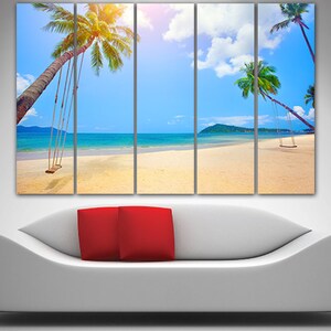 Ocean Canvas Beach Wall Art Beach Photo Palm Trees Print Trees Poster ...