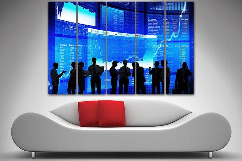 Stock exchange Investment décor Money canvas Stock market | Etsy