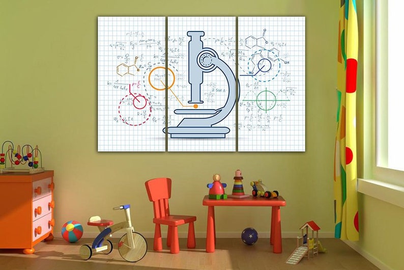 Microscope Canvas Science Wall Decor Biology Print Microscope - Etsy