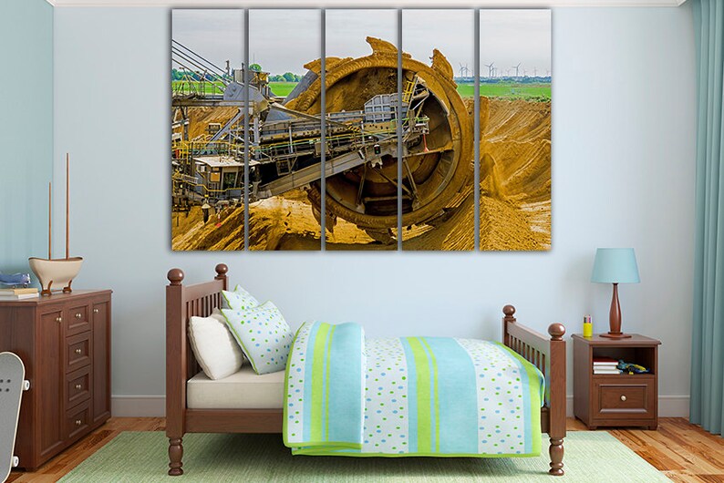 Panel Canvas Equipment Print Bucket Wheel Excavator Canvas | Etsy