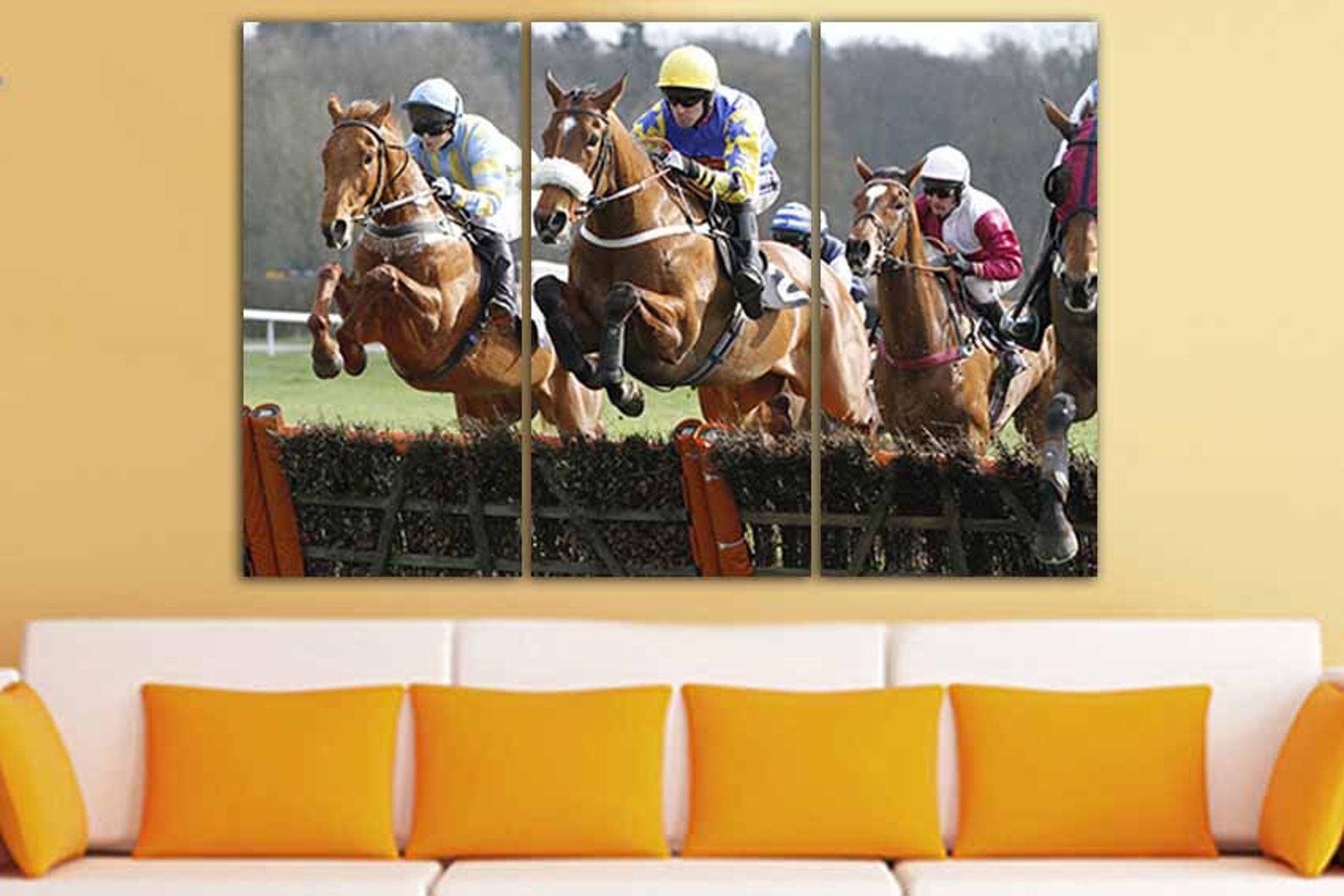 Horse racing Horse jump Large canvas art Sport décor | Etsy