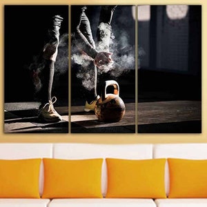 Bodybuilding Canvas Body Building Art Metal Lifting Muscles Print Sport ...