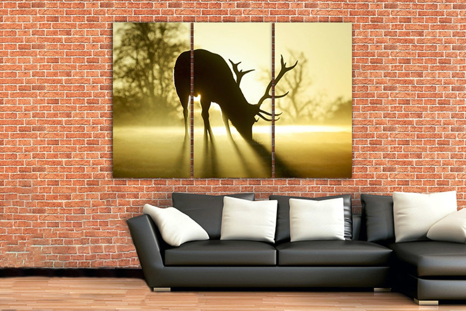 Stag canvas Deer Sunset Silhouette Stag print Stag Animal | Etsy
