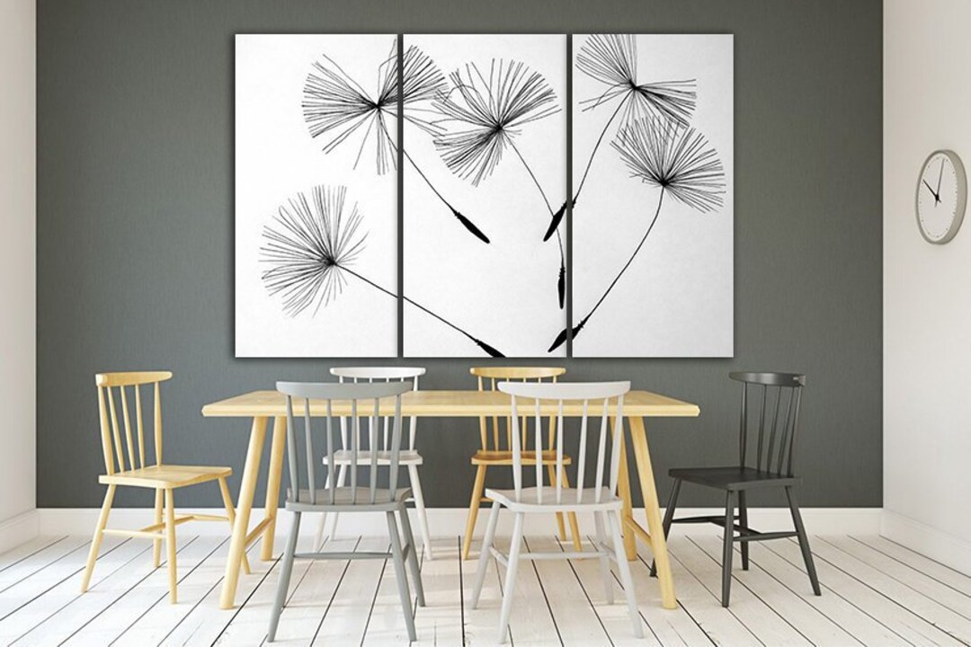 Dandelion Canvas Dandelion Print Flower Wall Art Dandelion Décor ...