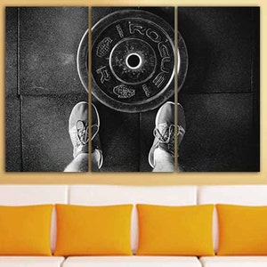 Bodybuilding Canvas Body Building Art Metal Lifting Muscles Print Sport ...