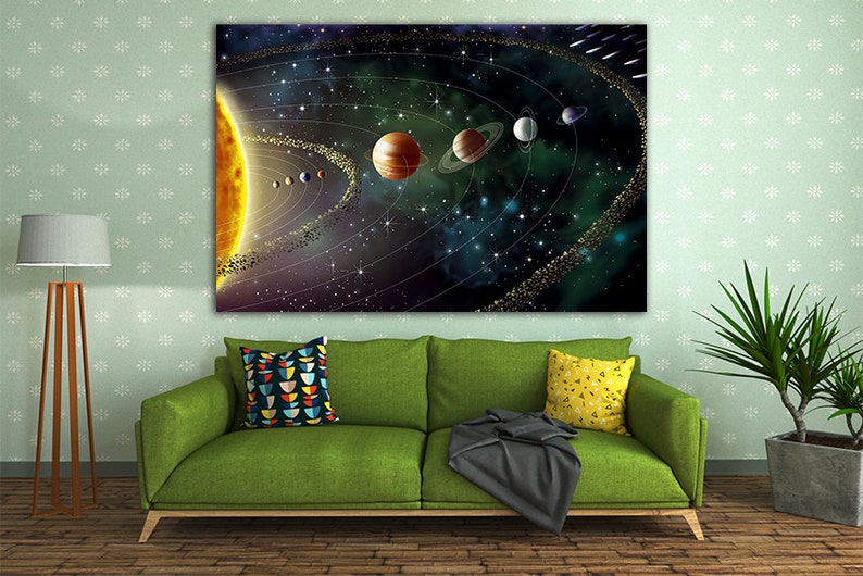 Wall Art Canvas Solar System Universe Canvas Space Wall Decor | Etsy